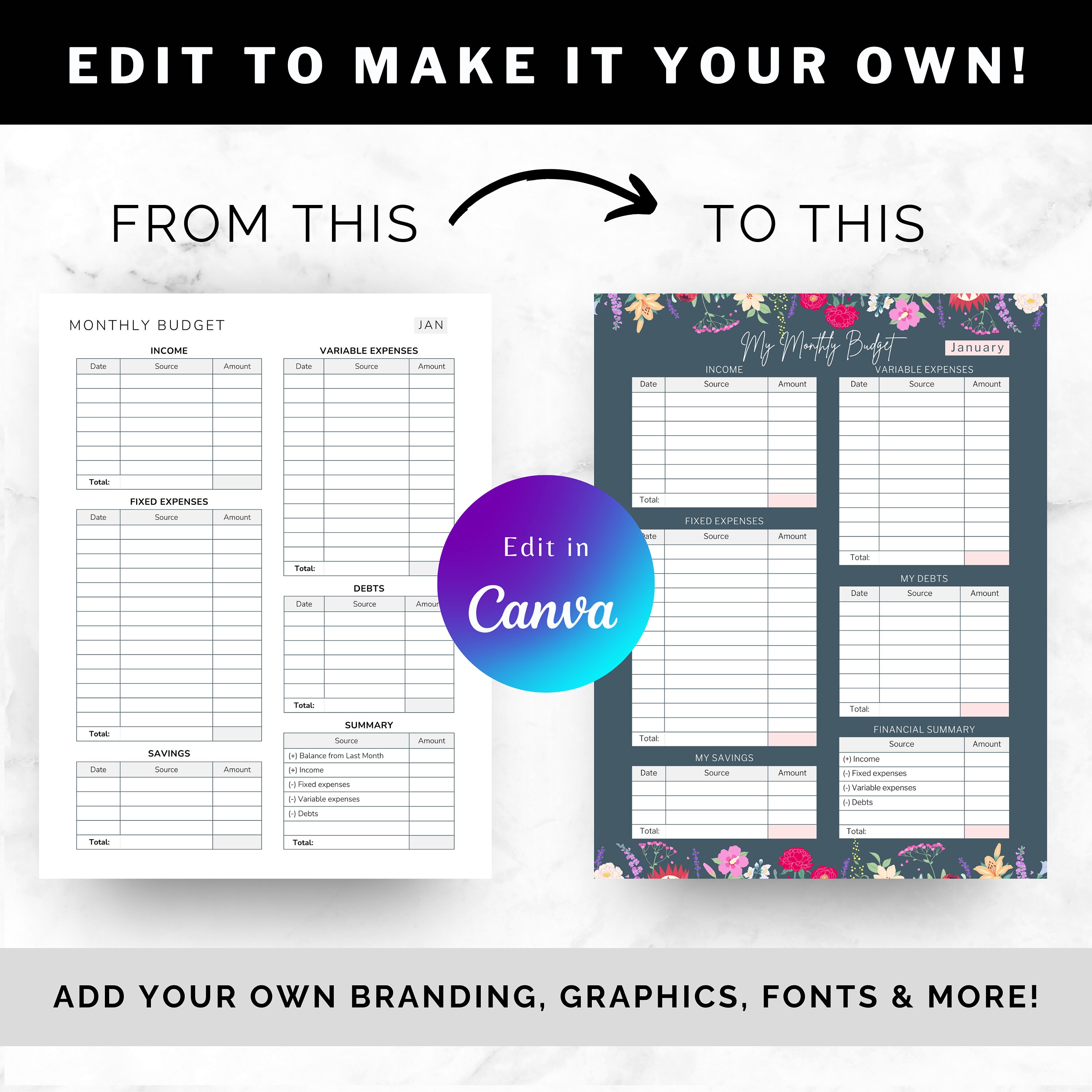 2025-2026 Digital Printable Budget Financial Monthly Planner Tracker ...