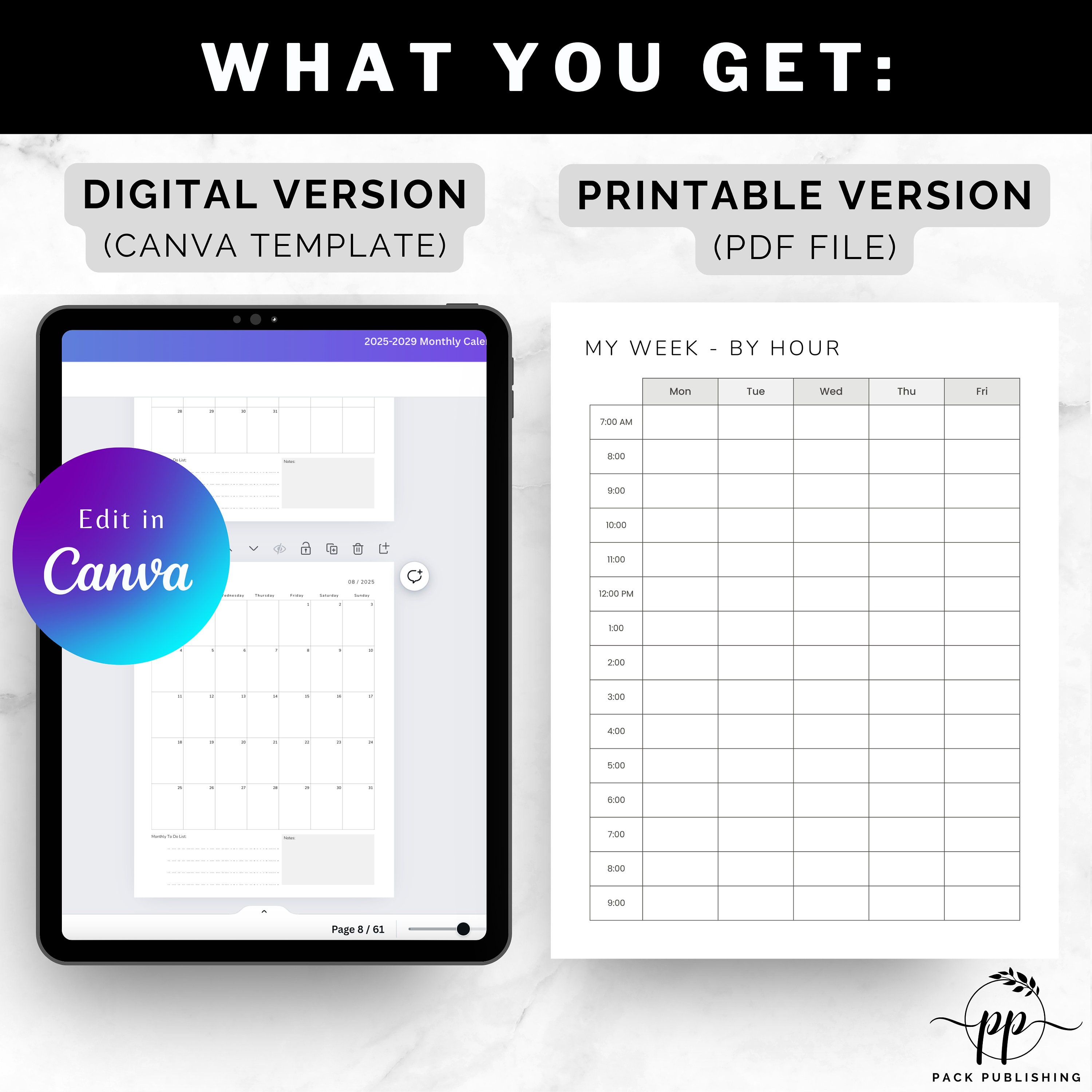 2024-2026 Editable Teacher Digital Printable Monthly Planner PLR ...