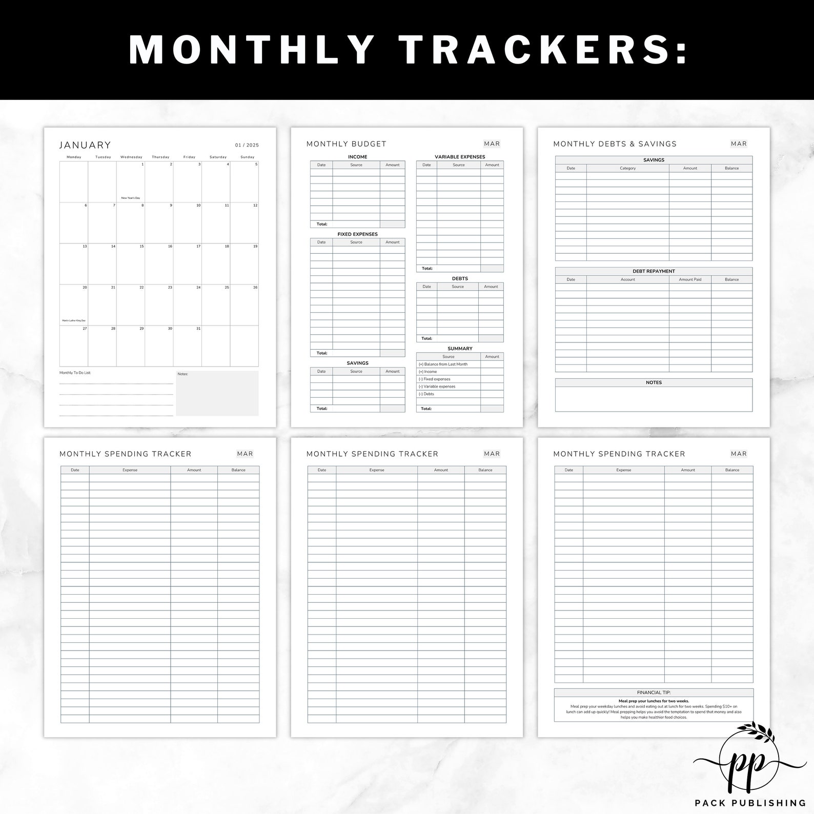 2025-2026 Digital Printable Budget Financial Monthly Planner Tracker ...
