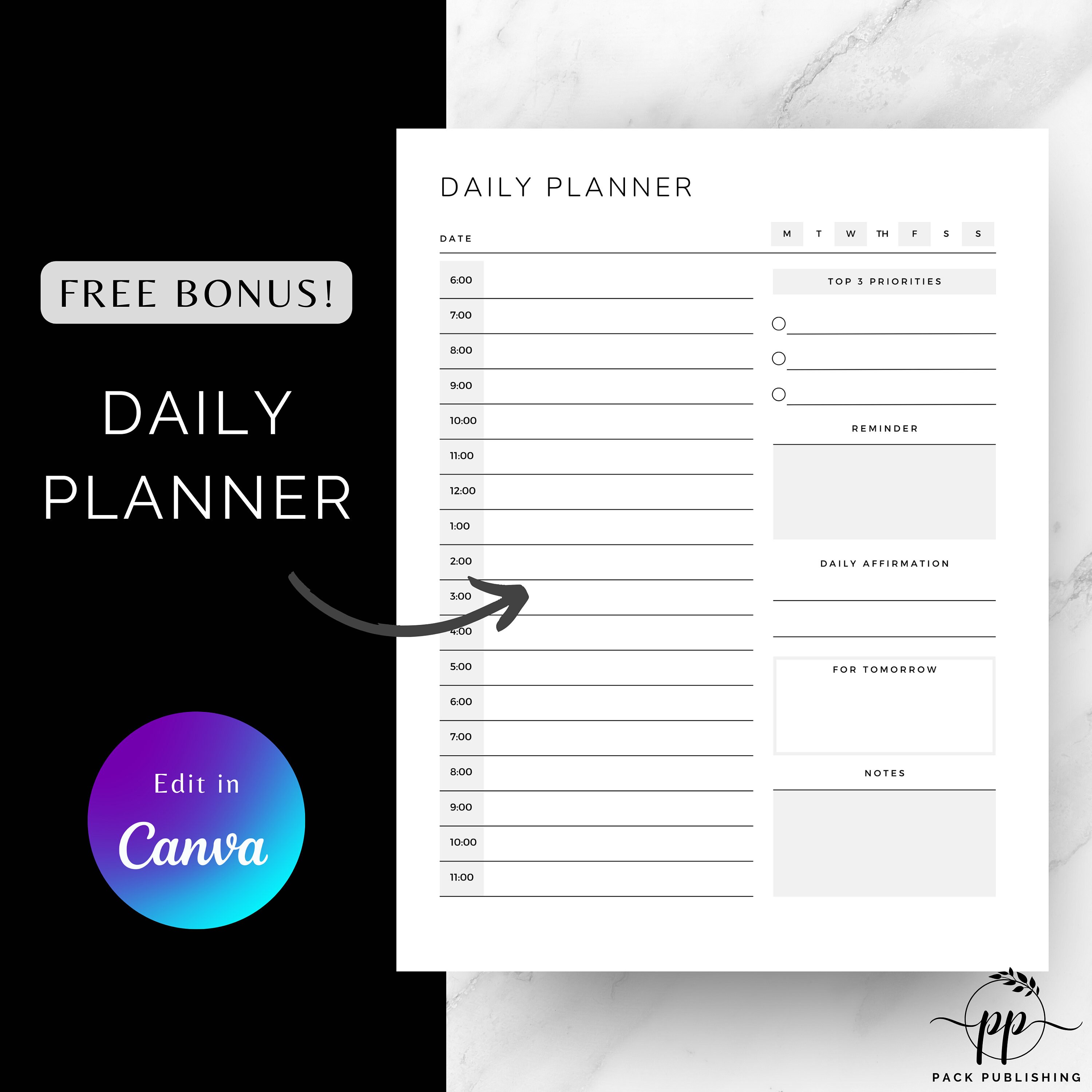 2025-2029 Editable Monthly Planner Calendar Canva Digital Template ...