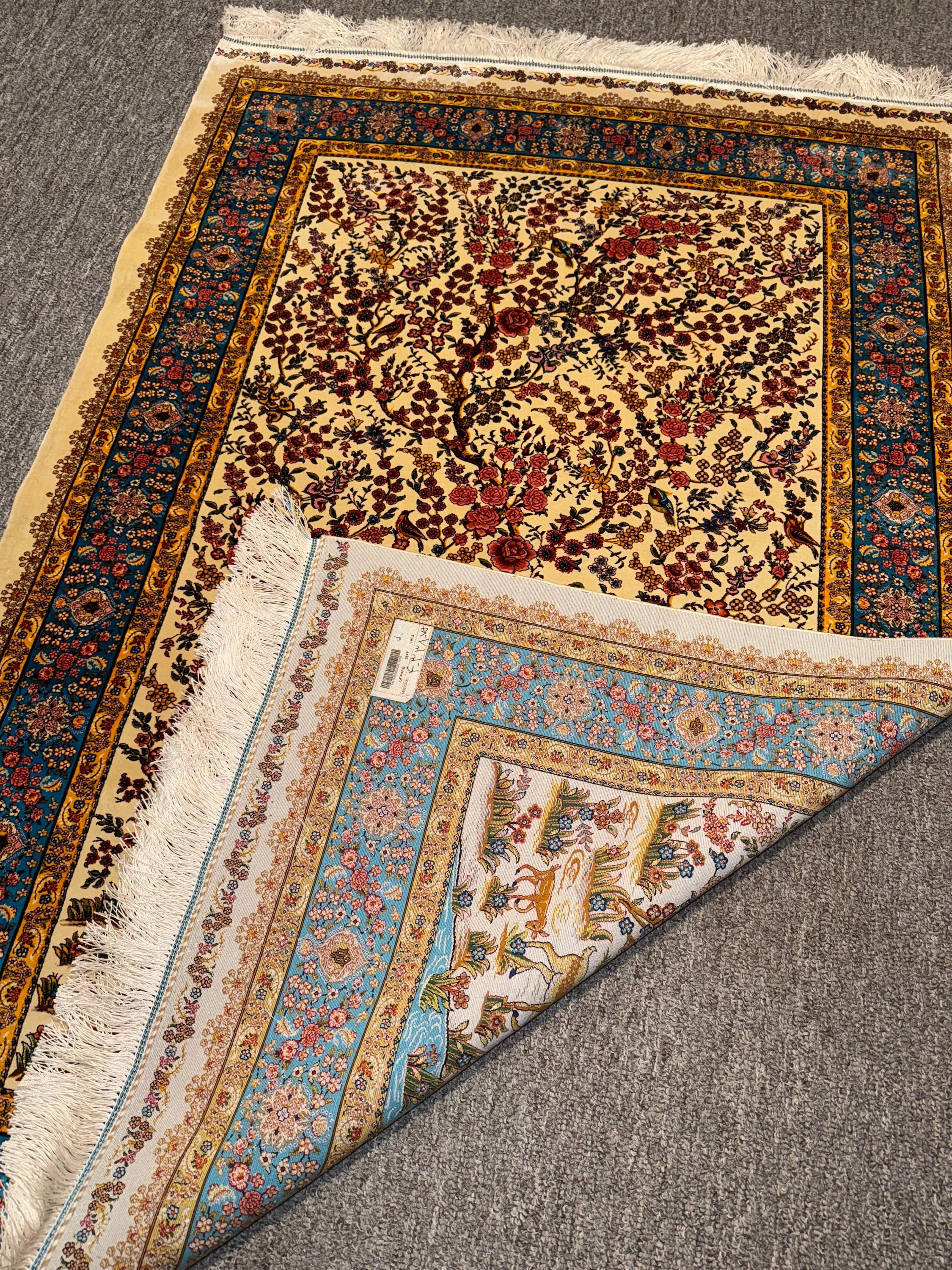 3x4 Silk Rug With Tree of Life Design,luxurious Silk Area Rug,ornate ...