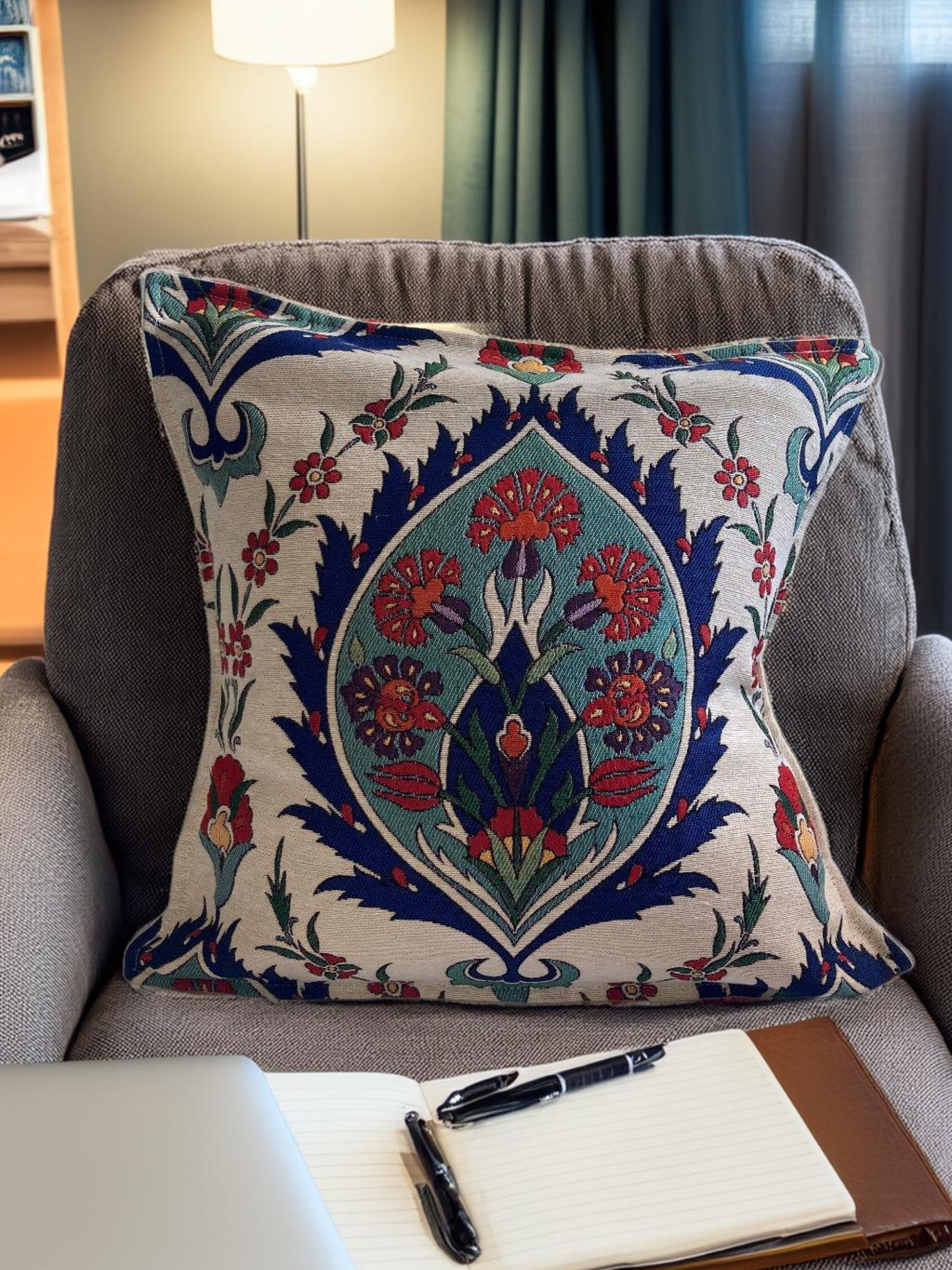 Bohemian Chic Floral Embroidered Pillow Cover,boho Decor, Spring ...