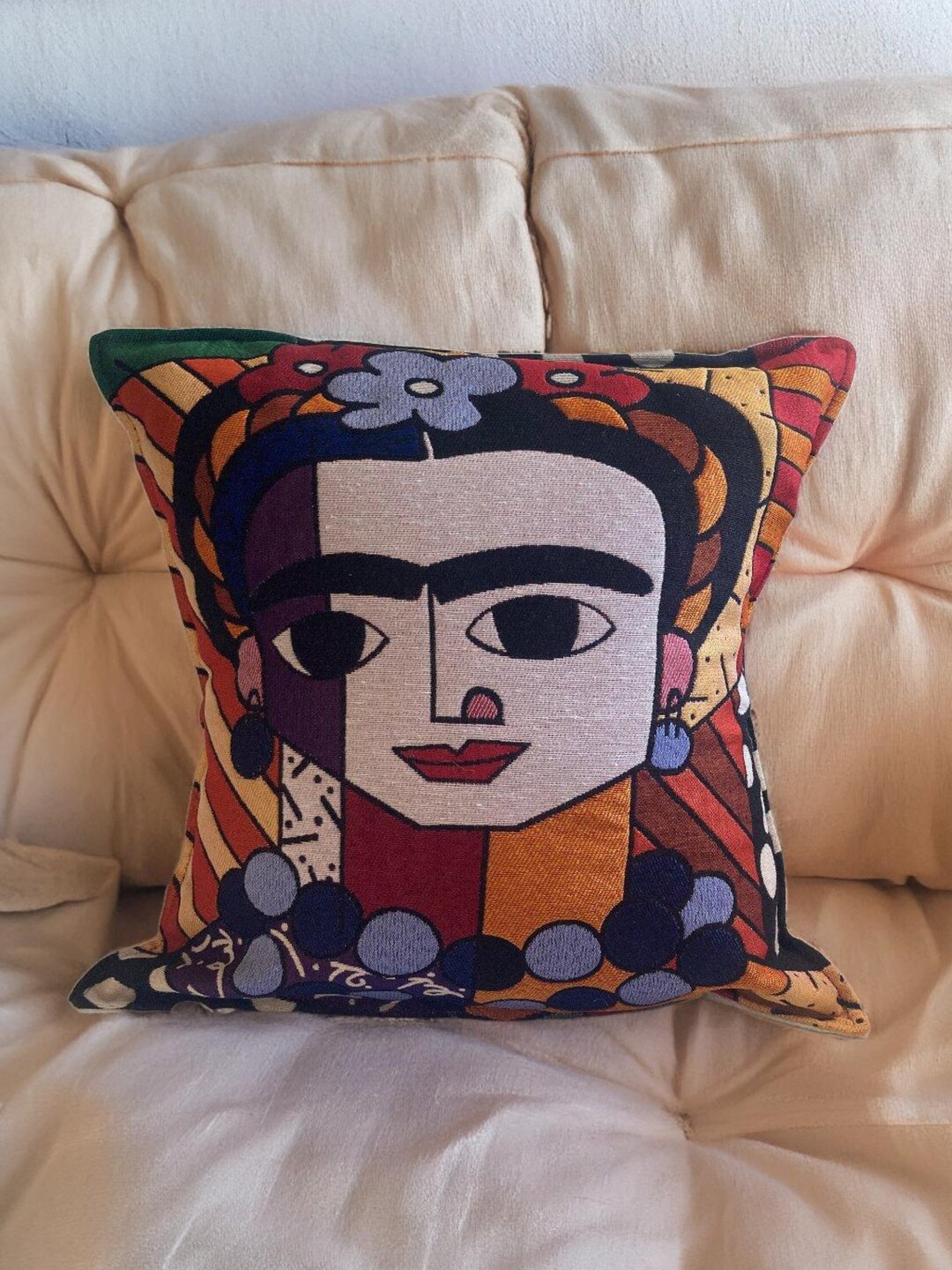 Boho Frida Kahlo Inspired Pillow Cover,vibrant Bohemian Home Decor ...