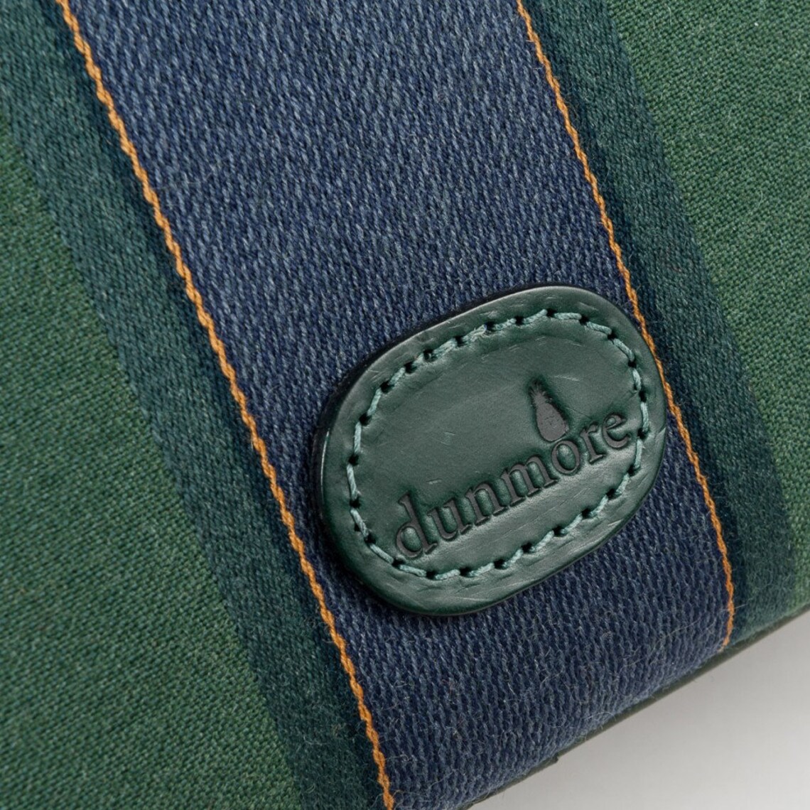 Green and Blue Stripe Leather and Fabric Handbag, Designed and Made in ...