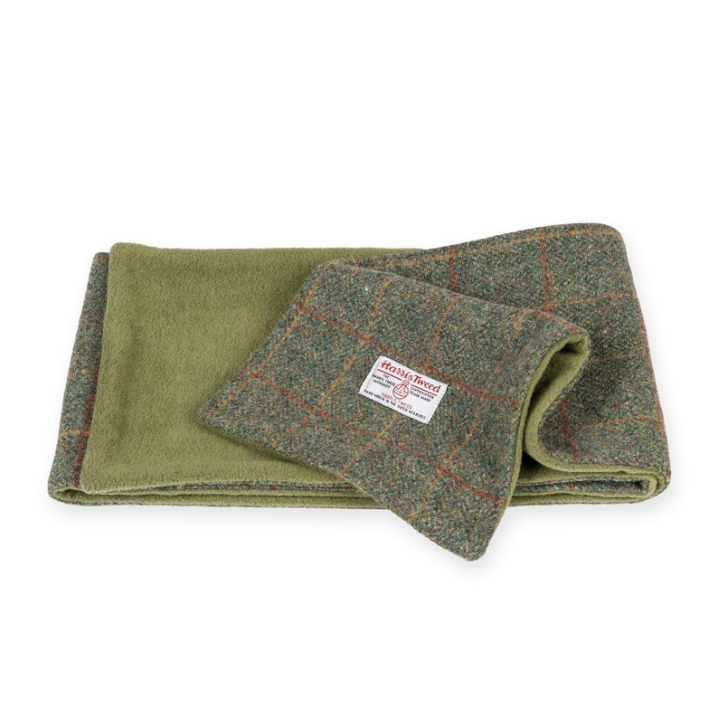 Scarf Harris Tweed Green Long, Made in Scotland, Green Tweed Scarf ...