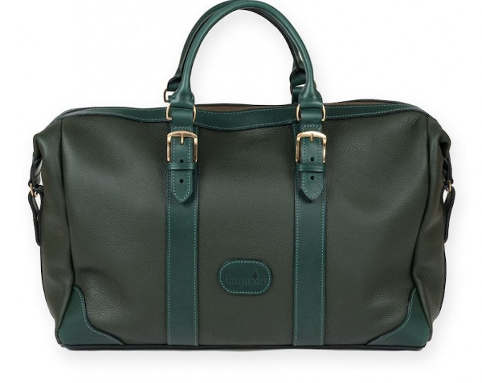 Green Leather Weekend Bag, Handheld Bag, Shoulder Bag, Made in Scotland ...
