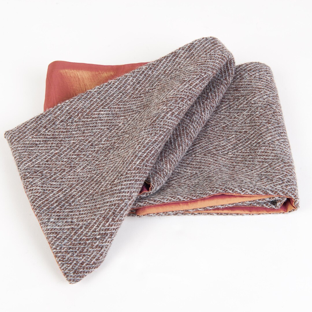 Scarf Harris Tweed Brown Long, Made in Scotland, Green Tweed Scarf ...
