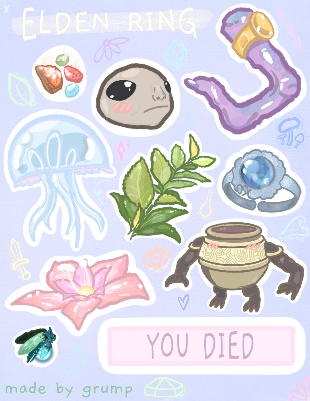 Kawaii Elden Ring Sticker Sheet - Etsy