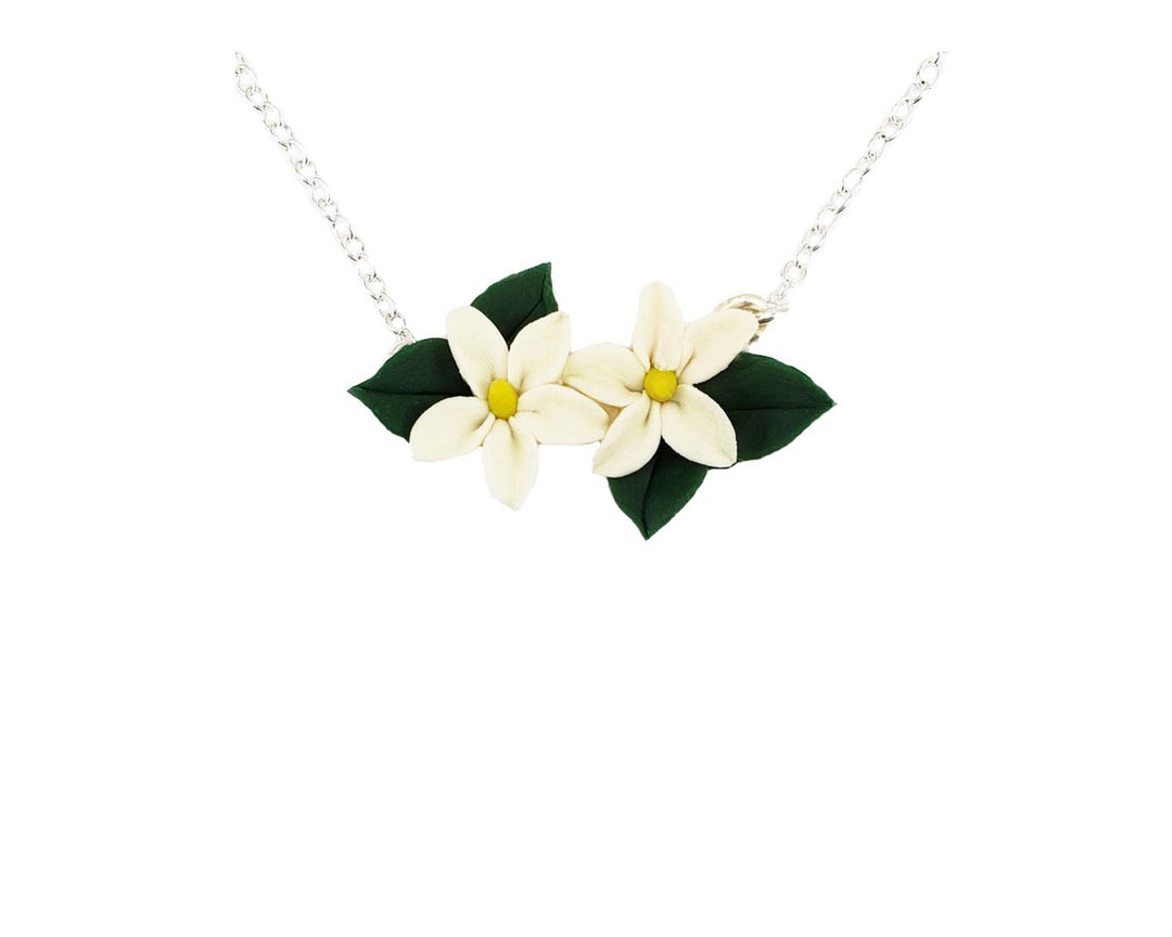 Realistic Jasmine Flower Necklace: Boho Wedding Jewelry - Etsy
