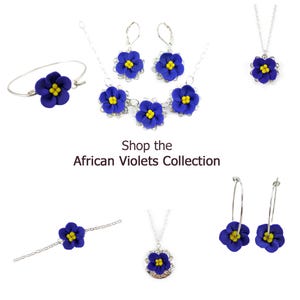 African Violet Brooch: Purple Flower Lapel Pin - Etsy