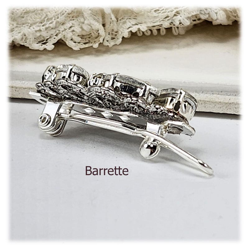 Art Deco Mini Rhinestone Barrette: Vintage Style Hair Clip - Etsy