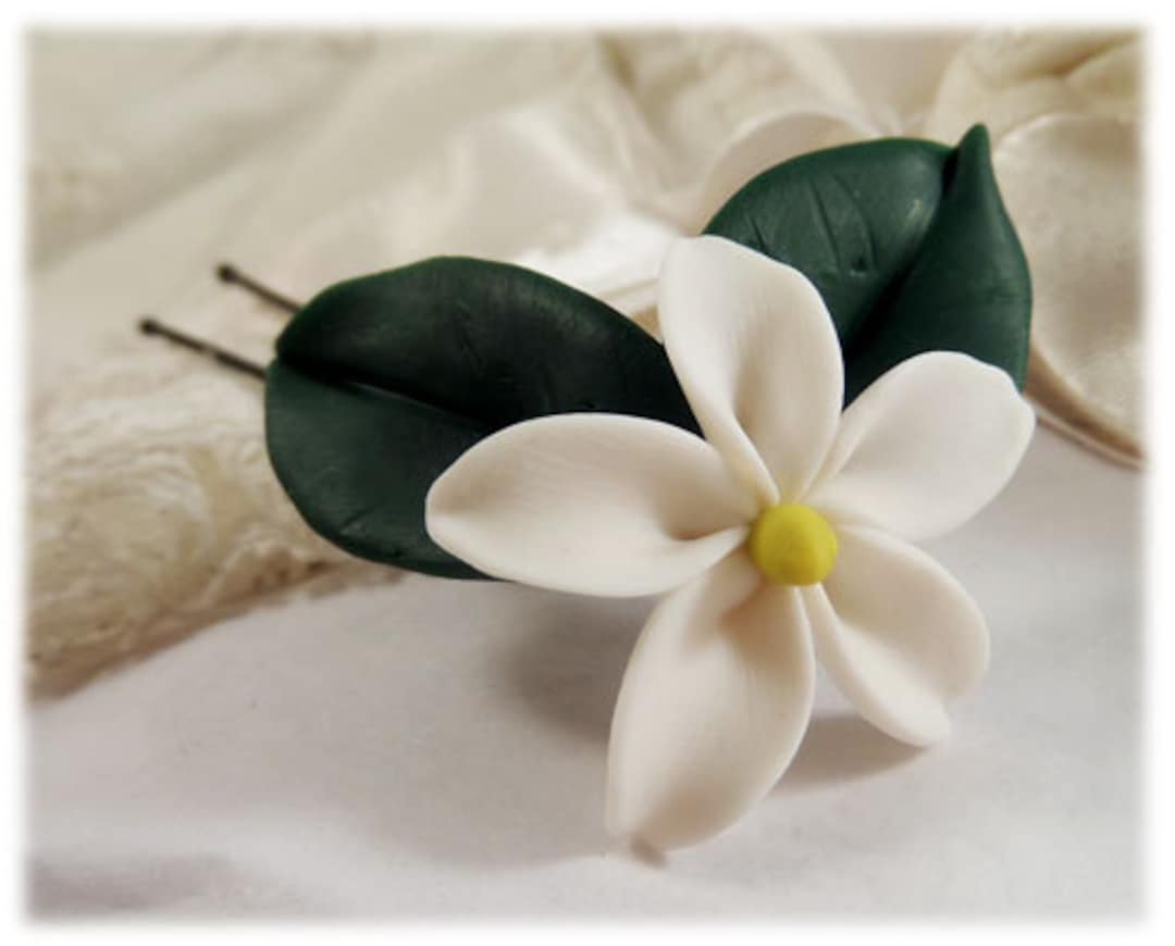 Jasmine Flower Leaf Hair Clip Pin Jasmine Leaf Hair Flower - Etsy