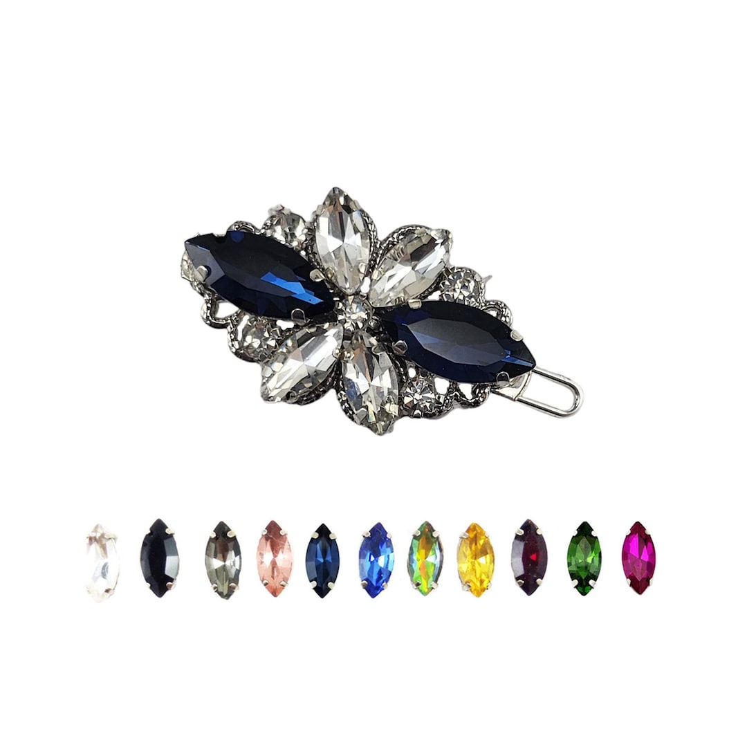 Mini Art Deco Rhinestone Barrette: Vintage Style Hair Clip - Etsy