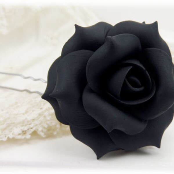 Black Rose Pin - Etsy