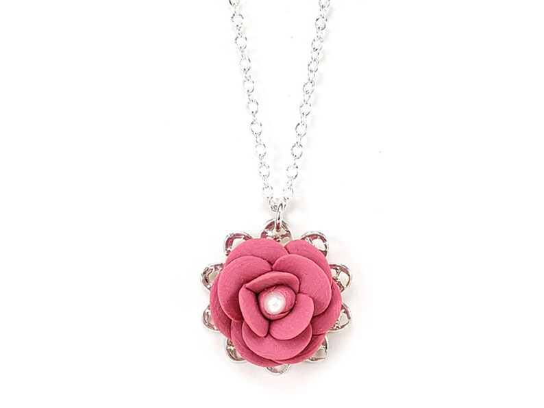 Camellia Charm Necklace Camellia Jewelry Camellia Pendant | Etsy