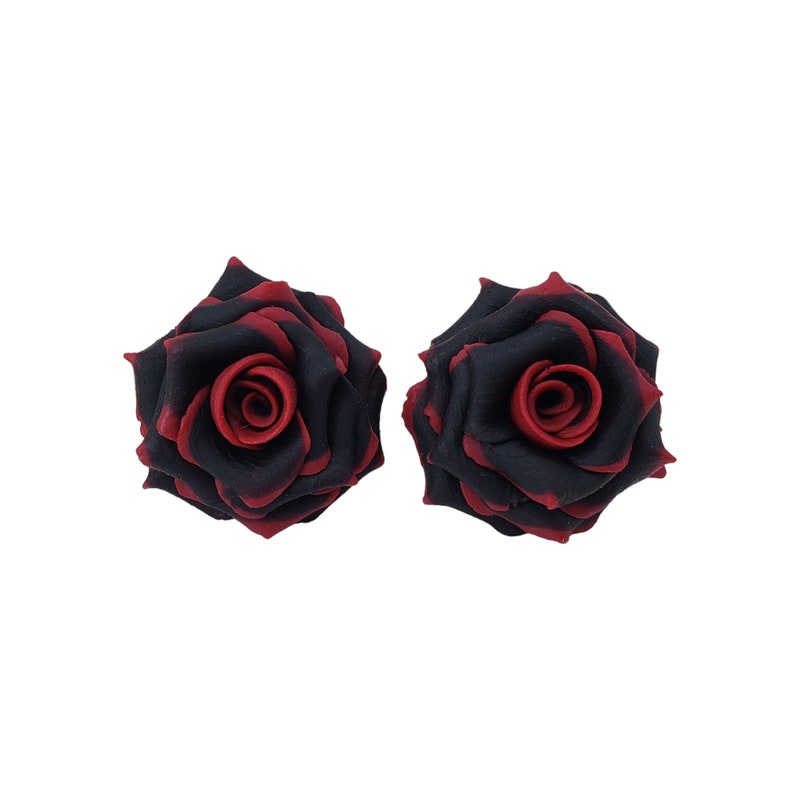 Red Rose With Black Tips - Etsy