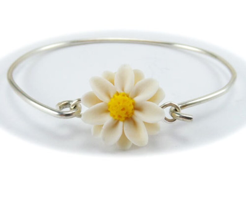 Daisy Bracelet Sterling Silver Bangle Daisy Jewelry April - Etsy Daisy Bracelet Sterling Silver Bangle Daisy Jewelry April - Etsy