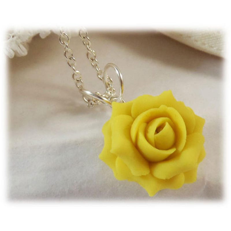 Yellow Rose Necklace - Etsy