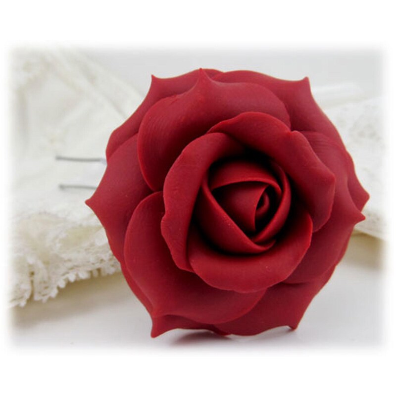 Red Rose Hair Pin - Etsy