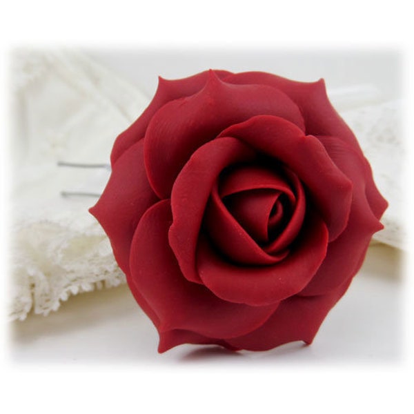 Red Rose Hair Pin - Etsy