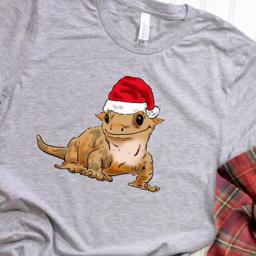 Funny Gecko Shirt Christmas Crested Gecko Santa Gecko - Etsy