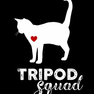 Tripod Squad Sticker, Tripod Cat, Amputee Cat, Tripod Cat Mom, Tripod ...