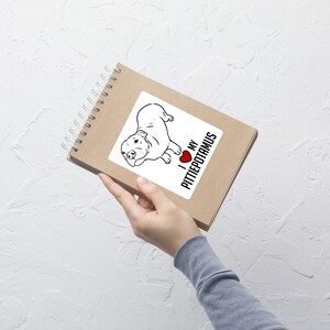 Pittiepotamus Sticker, Funny Pitbull Sticker, Pitbull Lover Sticker ...