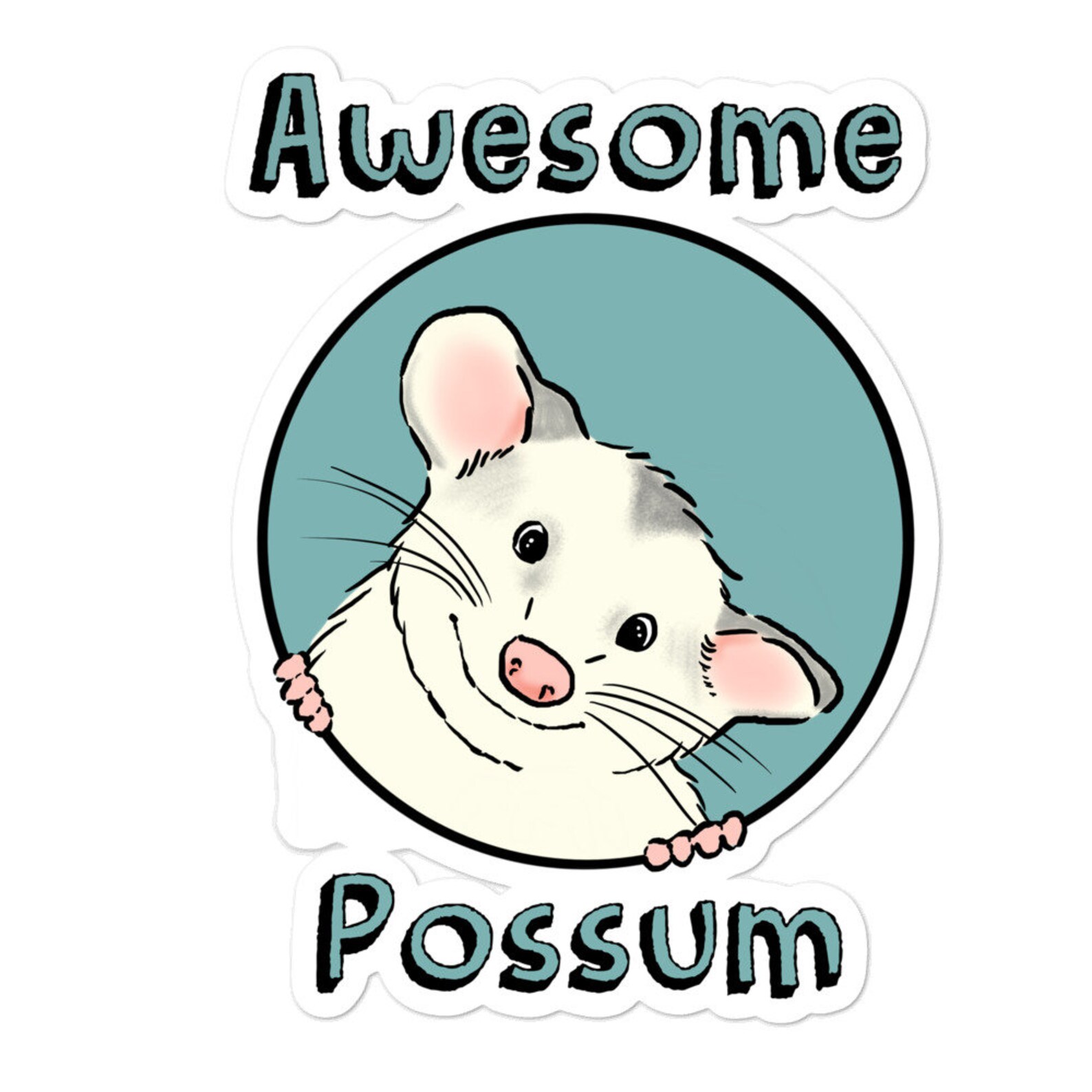 Awesome Possum Sticker Funny Opossum Sticker Cute Possum | Etsy