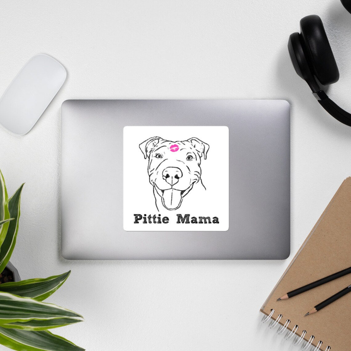 Pittie Mama Sticker, Pit Bull Sketch, Pit Bull Drawing, Vinyl Sticker ...
