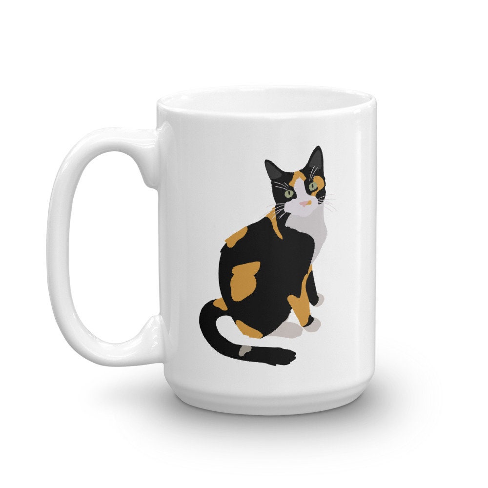 Calico Cat Mug Calico Lover Calico Mom Calico Drawing - Etsy