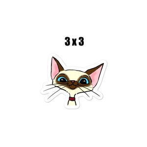 Cute Siamese Cat Sticker, Siamese Sticker, Funny Cat Sticker, Cute Cat ...
