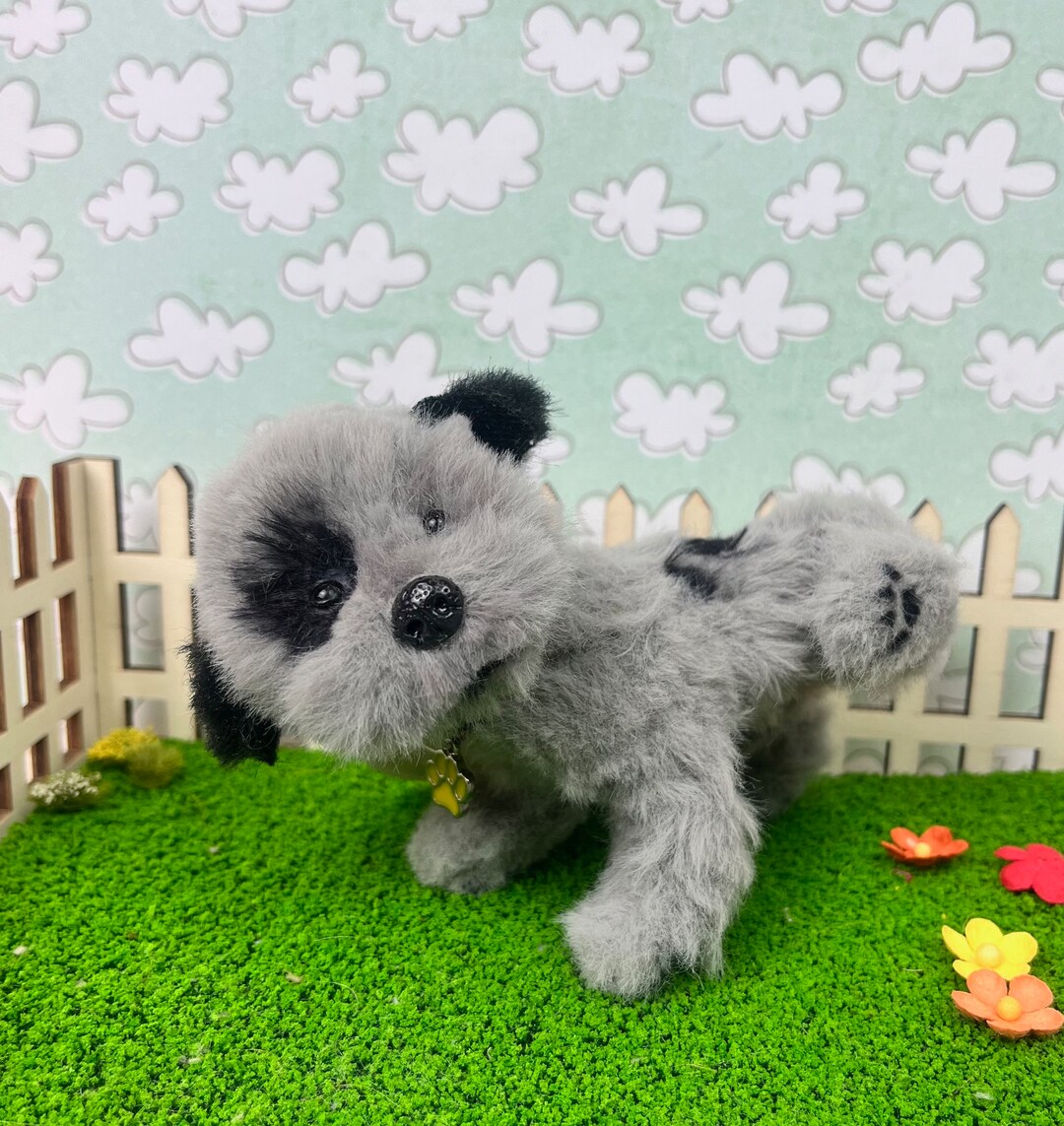 Cute Gray Mutt Dog, Mix Dog, Peeing Dog, Funny Doll Pet, Mini Dog, Dog ...