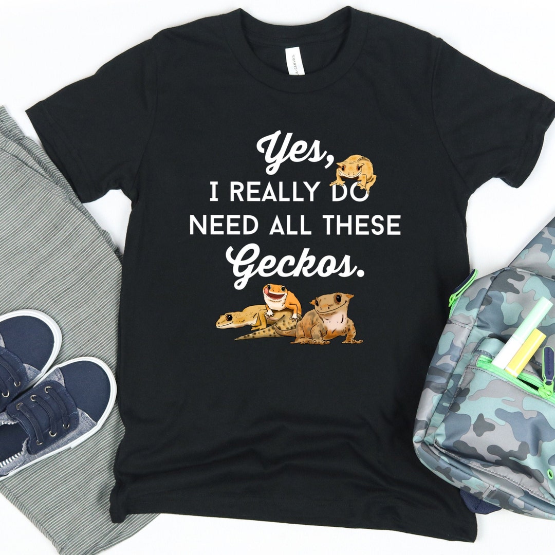 Funny Gecko Shirt for Kids, Crested Gecko, Leopard Gecko, Gecko Addict ...