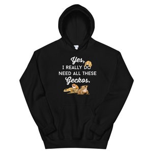 Funny Gecko Hoodie, Crested Gecko, Leopard Gecko, Gecko Addict, Gecko ...