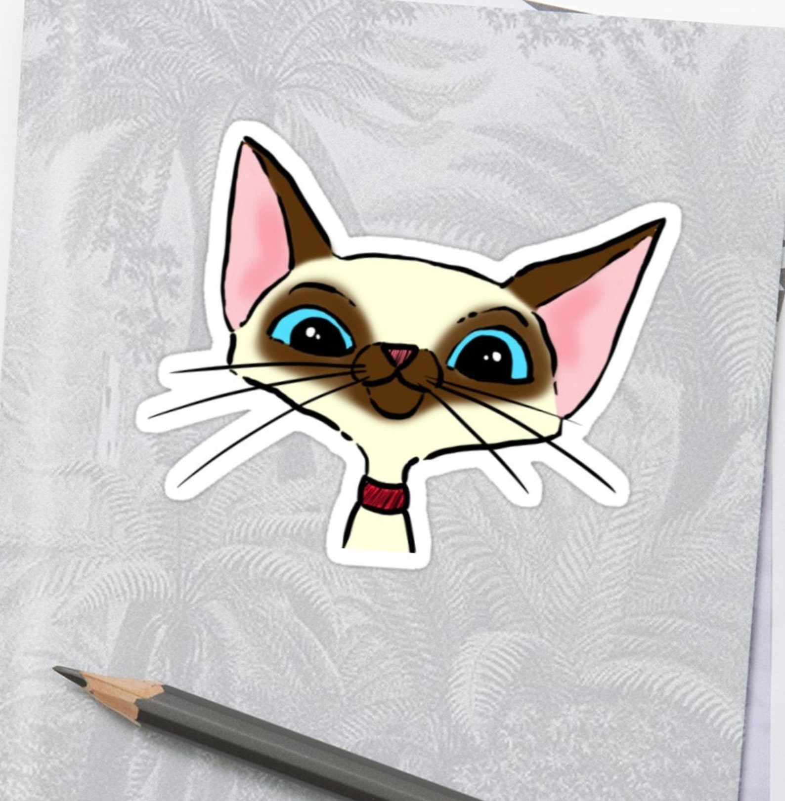Cute Siamese Cat Sticker, Siamese Sticker, Funny Cat Sticker, Cute Cat ...
