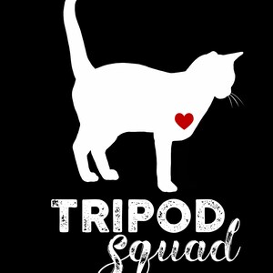Tripod Squad Sticker, Tripod Cat, Amputee Cat, Tripod Cat Mom, Tripod ...