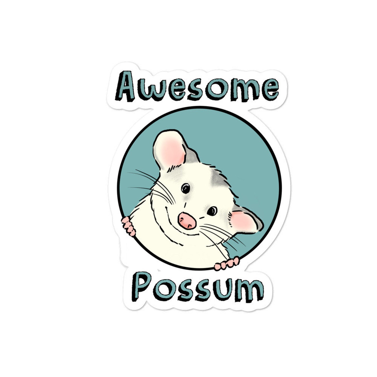 Awesome Possum Sticker Funny Opossum Sticker Cute Possum | Etsy