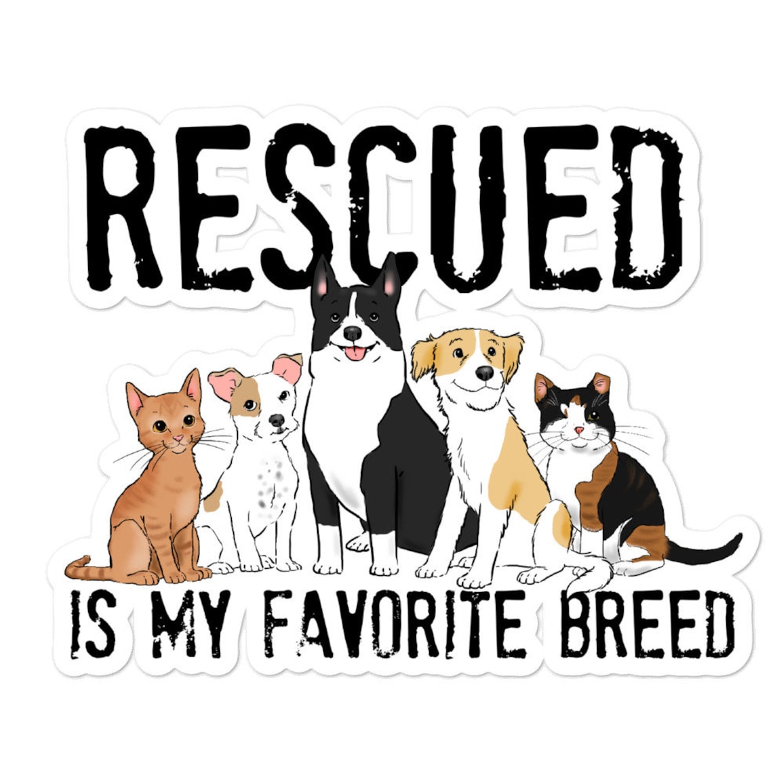 Rescue Pet Sticker Rescue Dog Sticker Rescue Cat Sticker | Etsy