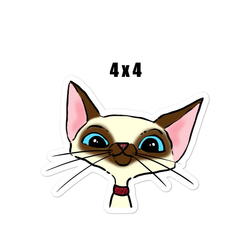 Cute Siamese Cat Sticker, Siamese Sticker, Funny Cat Sticker, Cute Cat ...