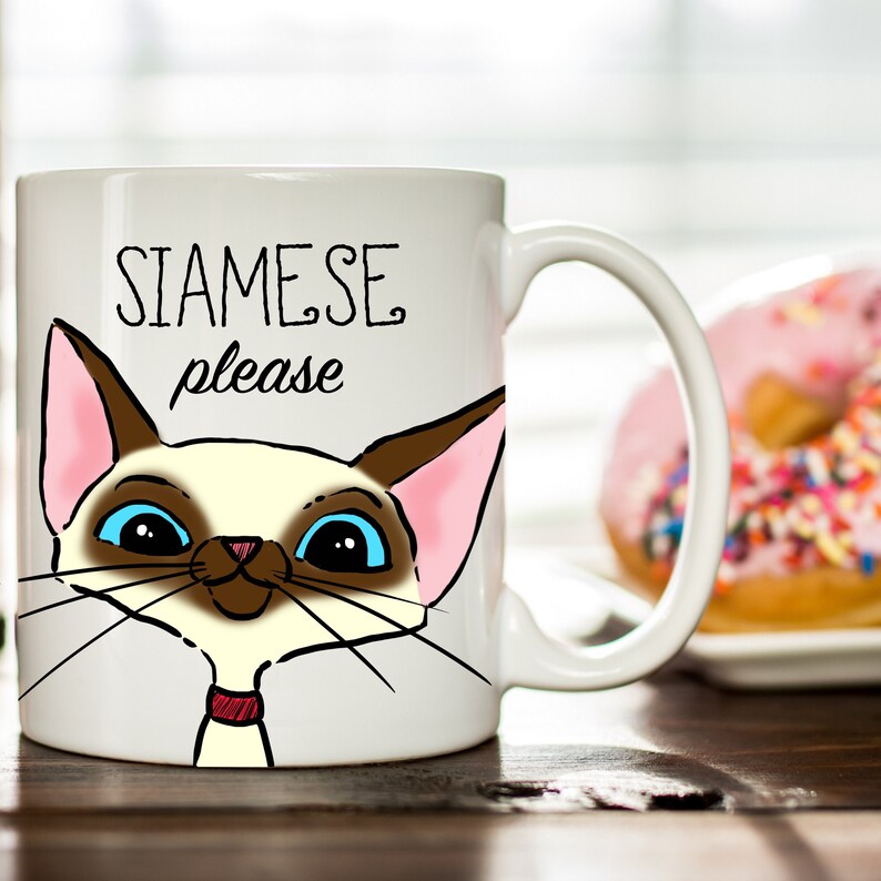Siamese Cat Mug Cute Cat Mug Funny Cat Mug Chocolate Point - Etsy