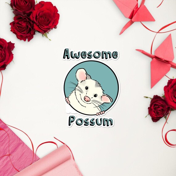 Awesome Possum Sticker Funny Opossum Sticker Cute Possum | Etsy