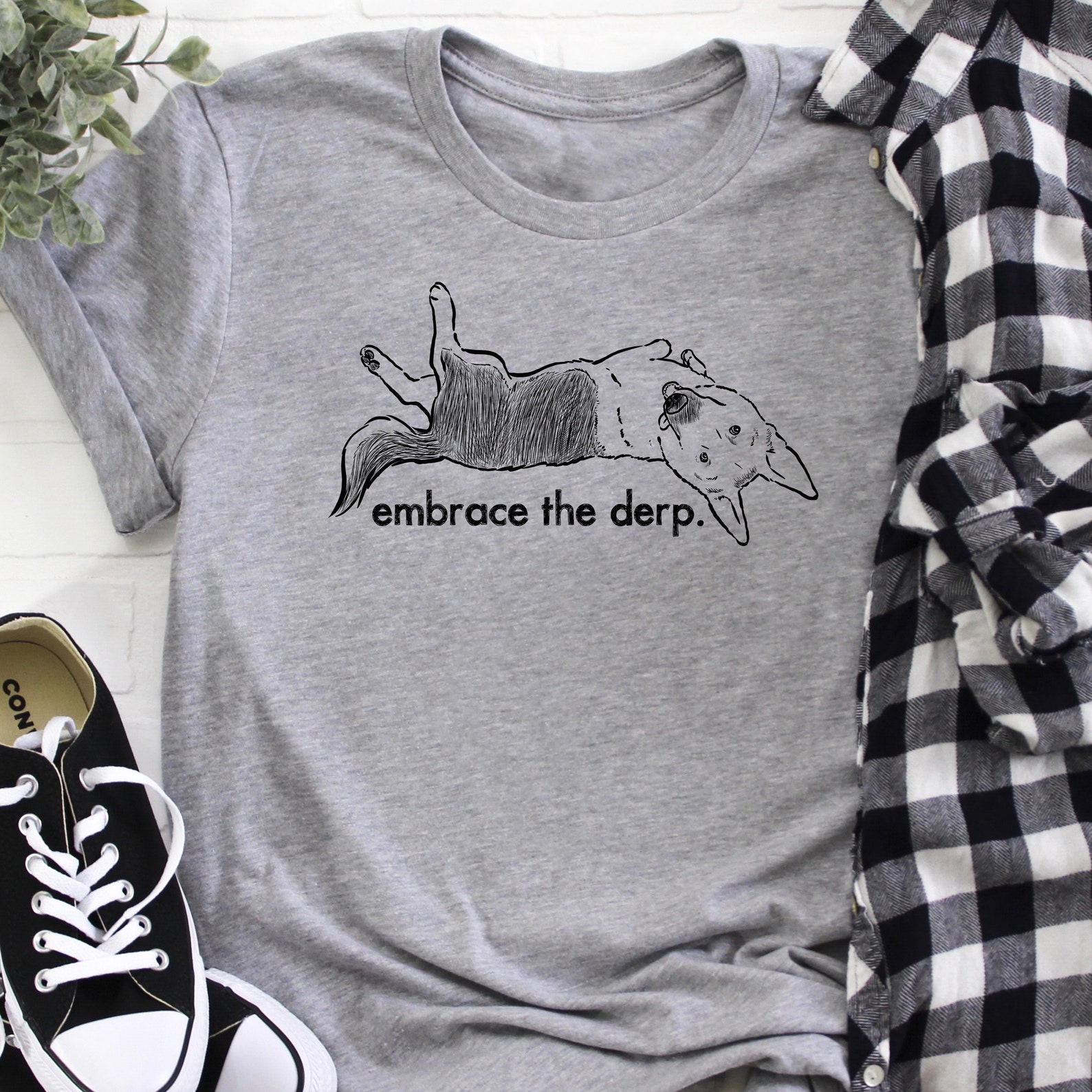 Funny German Shepherd Shirt Embrace the Derp Derpy Dog GSD - Etsy