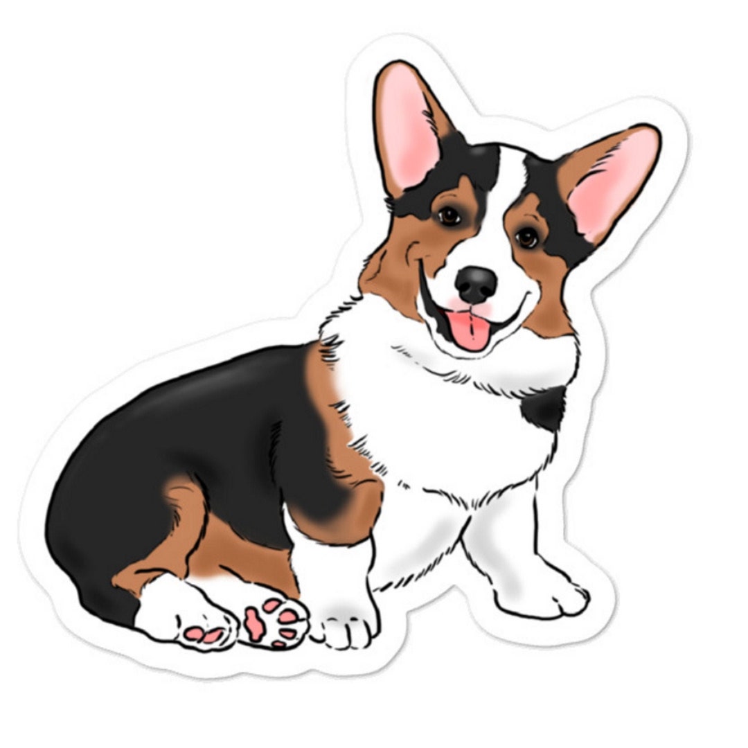 Tricolor Corgi Sticker, Pembroke Welsh Corgi, Corgi Mom, Corgi Dad ...