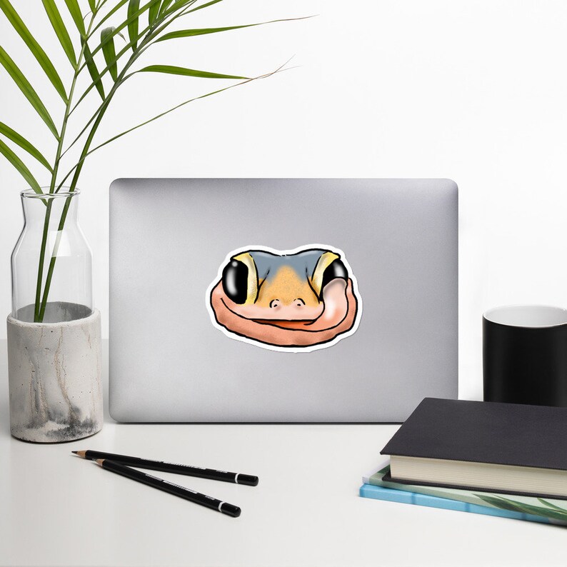 Leopard Gecko Sticker, Smiling Gecko Sticker, Gecko Lover Sticker ...