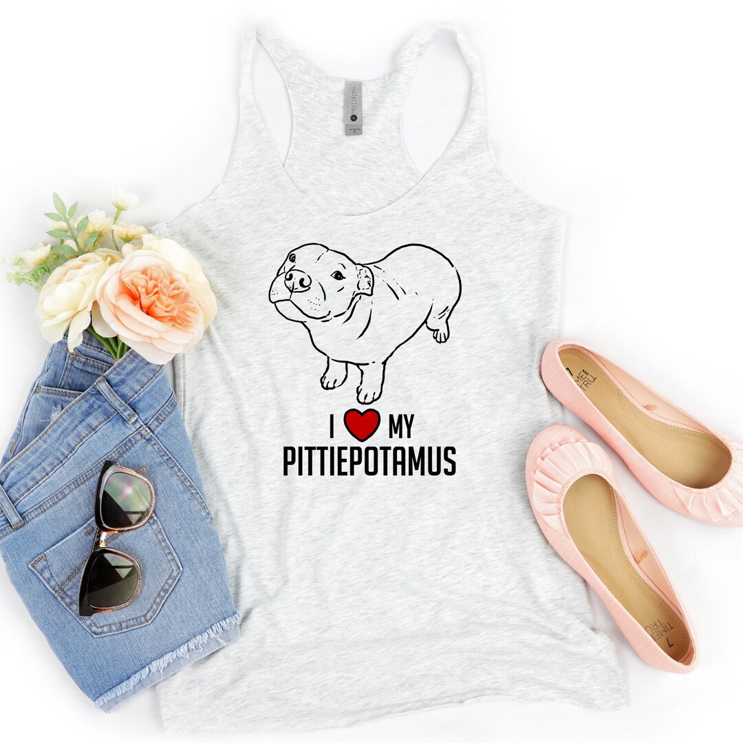 Pittiepotamus Tank Top, Funny Pitbull Tank, Pitbull Lover Shirt, Pittie ...