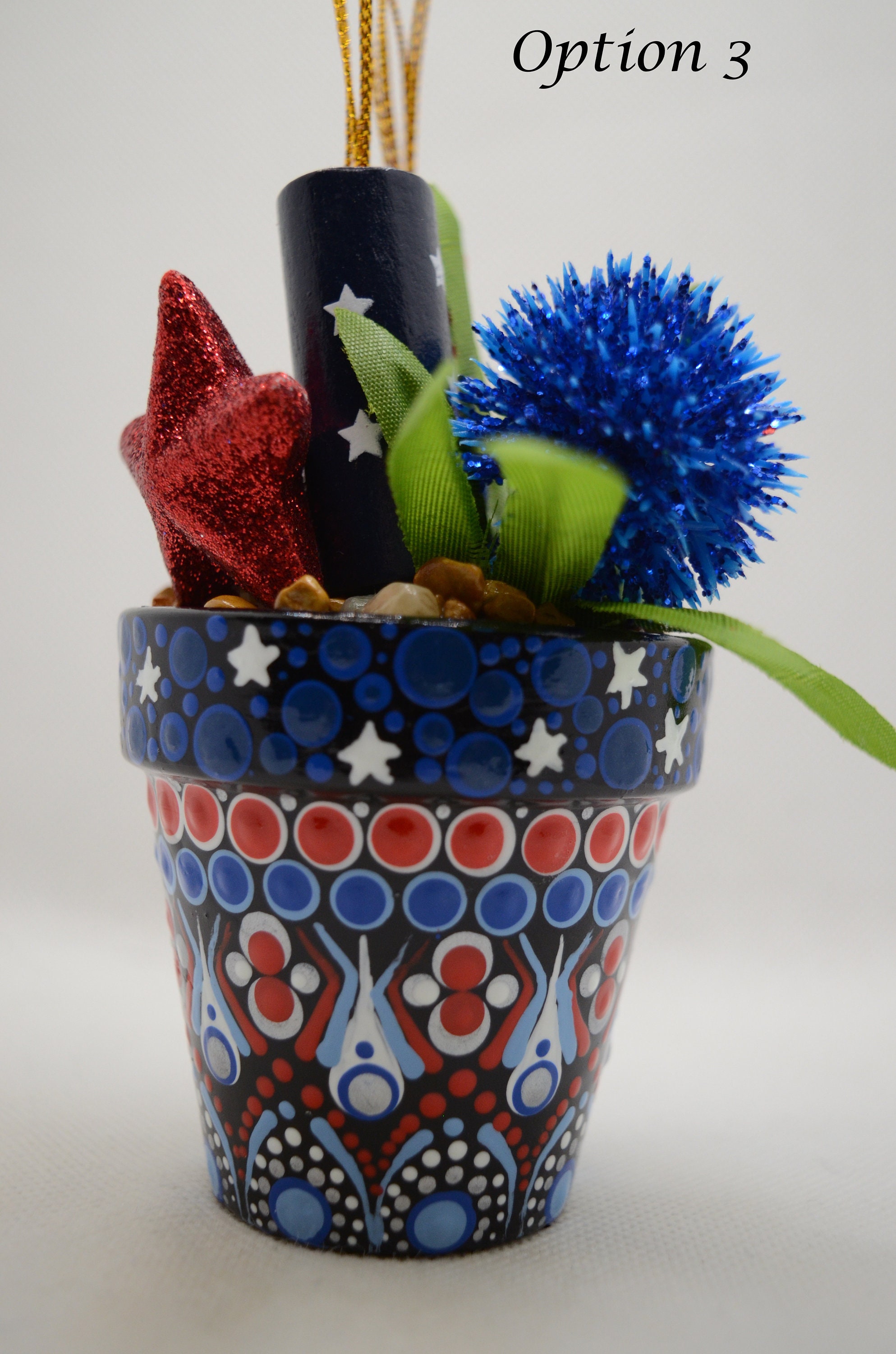 Fourth of July Themed Dotty Pot Flower Pots - Etsy