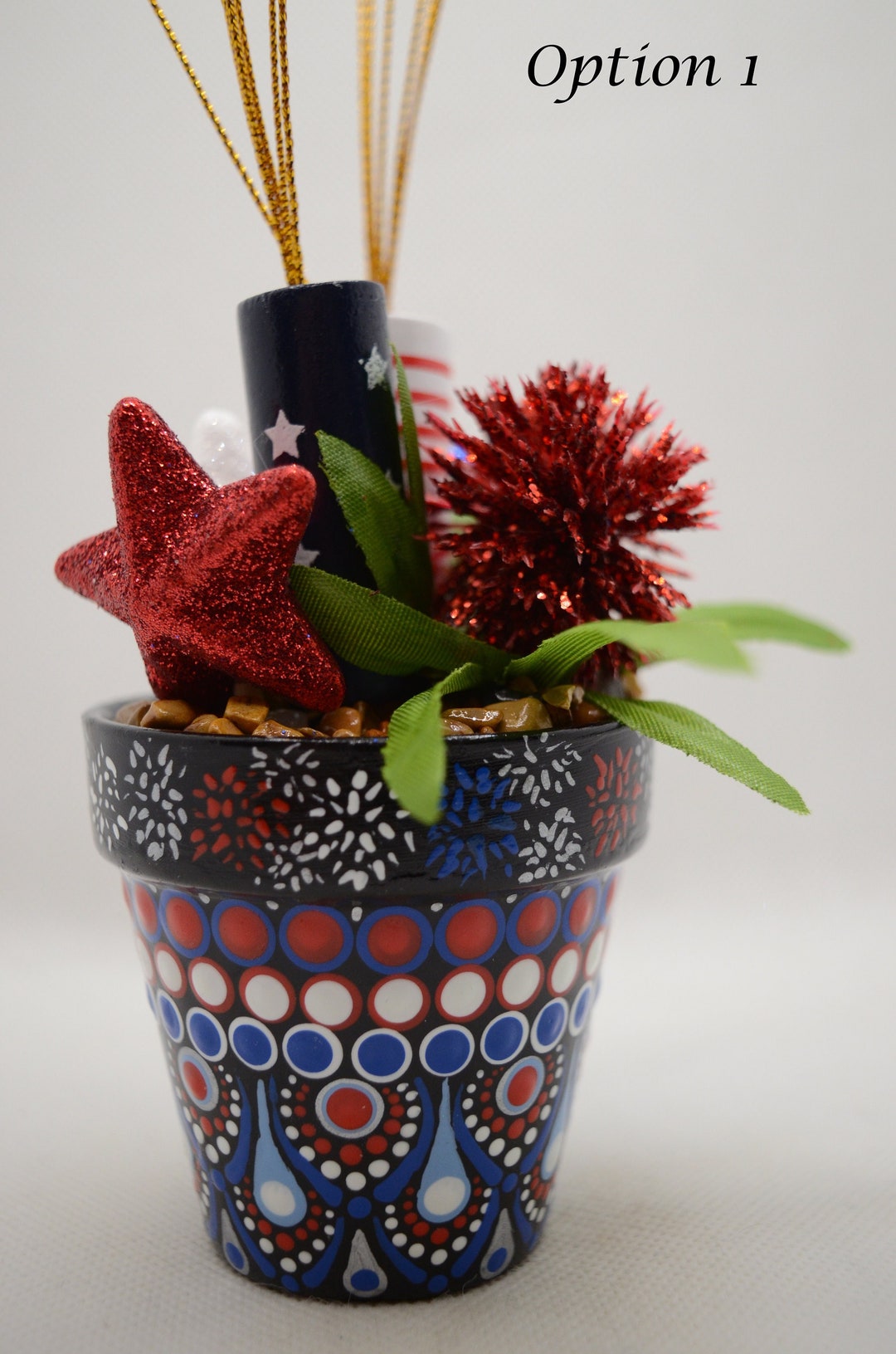 Fourth of July Themed Dotty Pot Flower Pots - Etsy