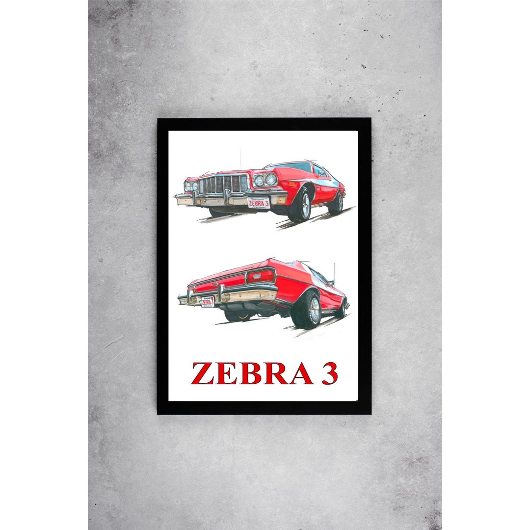 Starsky and Hutch Zebra 3 Art Print Poster El Torino - Etsy