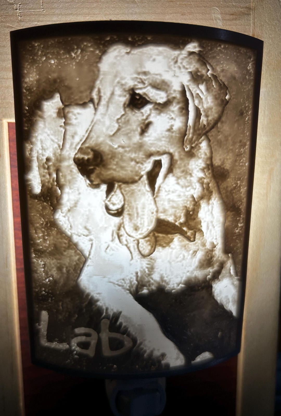 Goofy Lab Dog in Watercolor Style Unique Custom Made 3D Lithophane ...