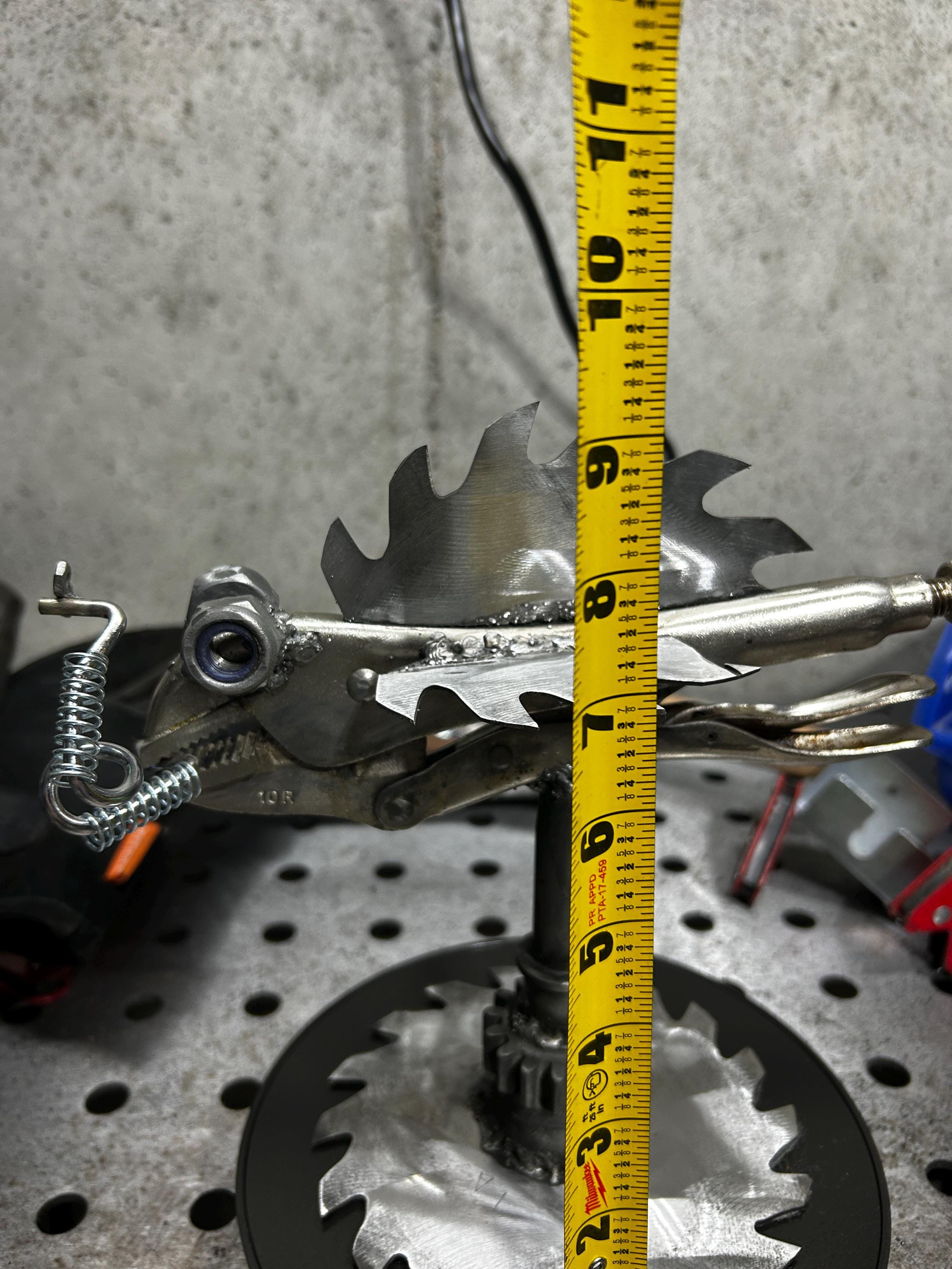 Metal Welded Art, "gary" the Saw Fish With "tony" the Worm. One of a ...